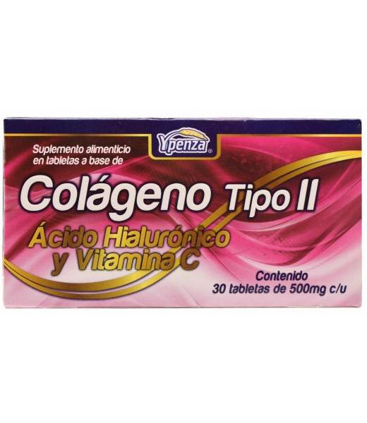 COLAGENO TIPO II ACIDO HIALURONICO Y VITAMINA C 30 TAB YPENZA
