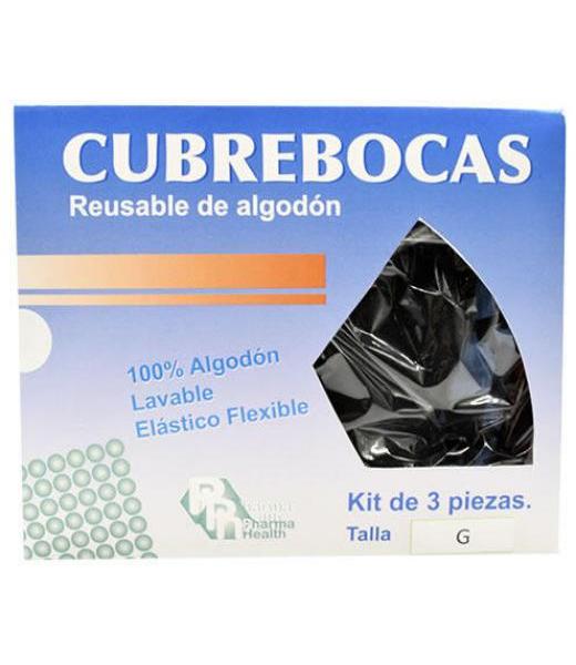 CUBRE BOCAS ALDOGON REUSABLE GRANDE 3 PZAS PHARMAHEALTH