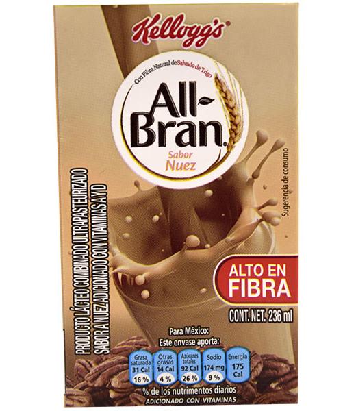 Leche All Bran Nuez 236 Ml Kelloggs
