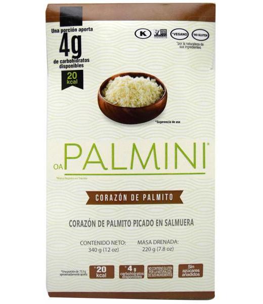 PASTA CORAZON DE PALMITO SALMUERA 340 G PALMINI
